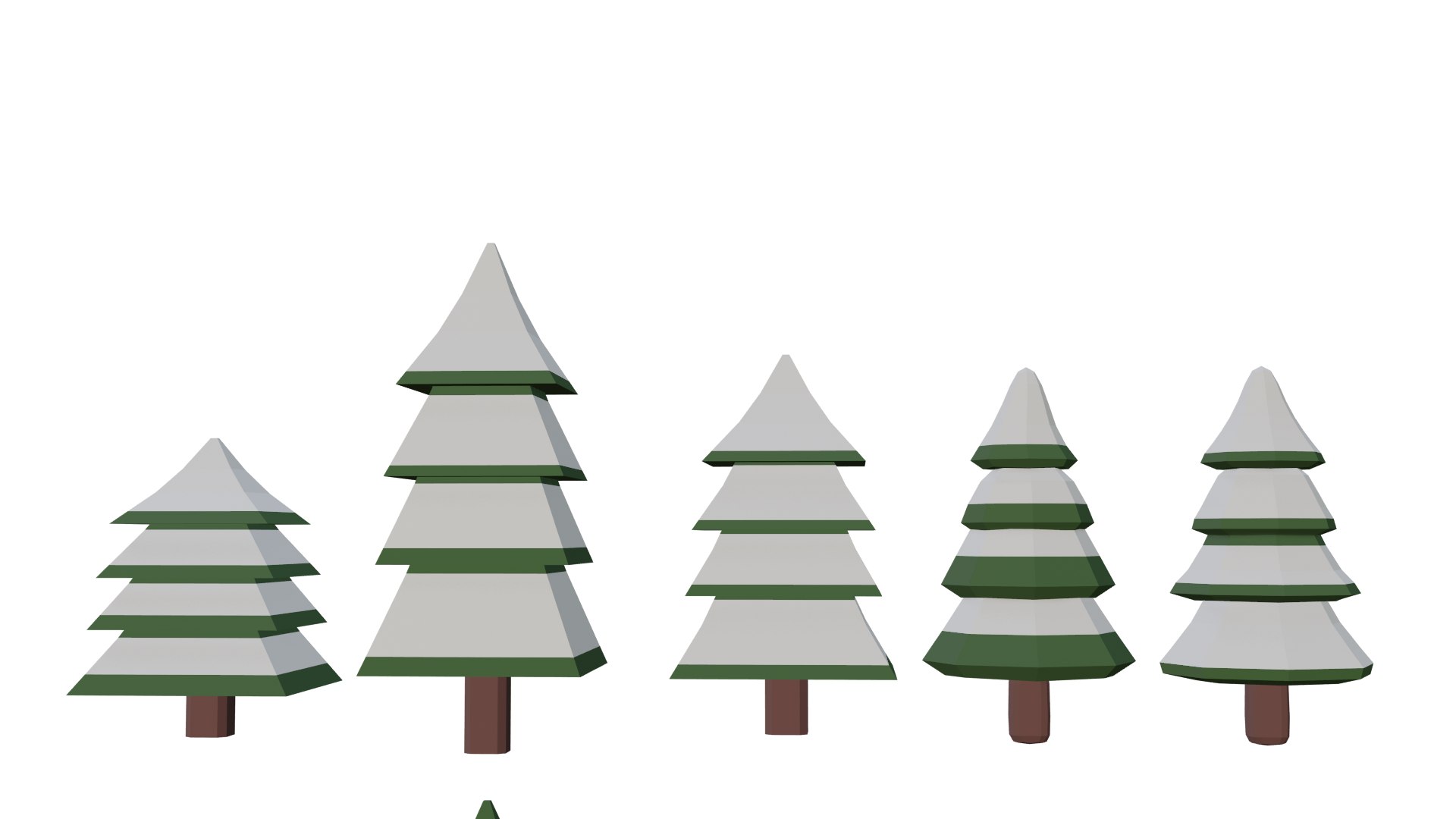 3D Low-Poly Winter christmas trees pack - TurboSquid 1815642