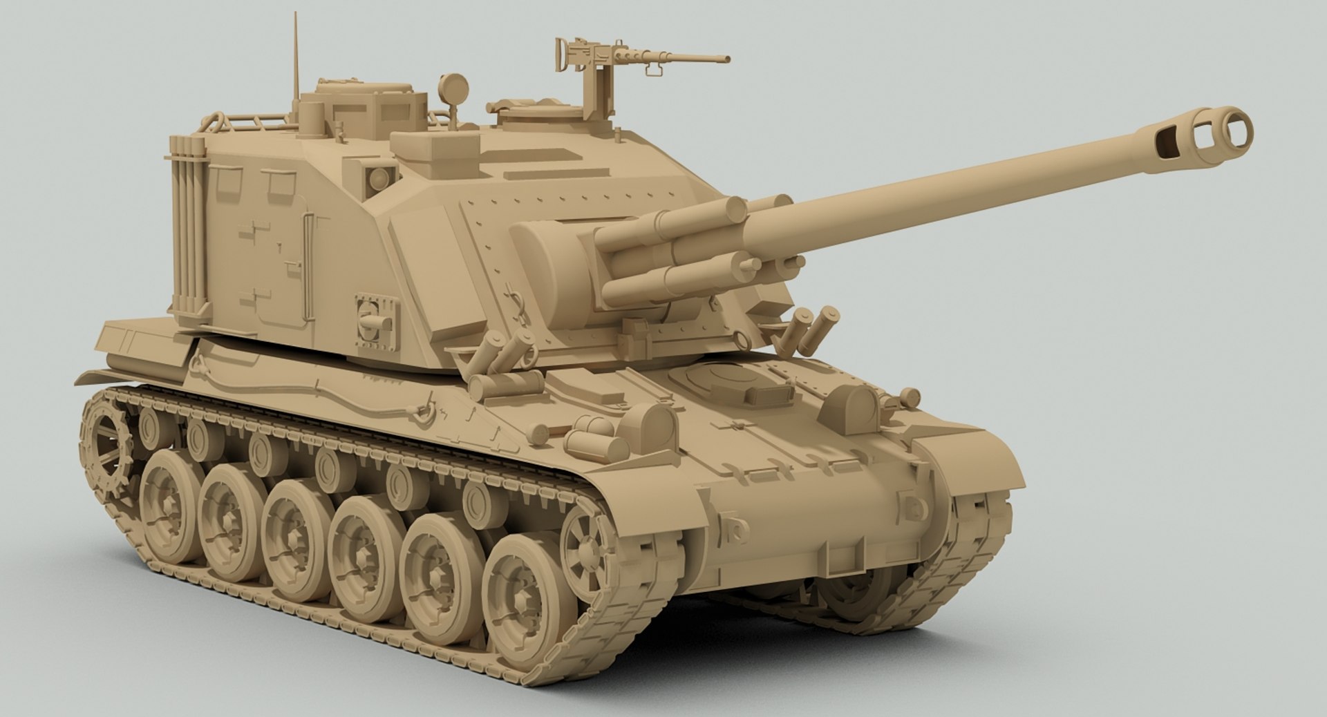 3d French Gct Auf1 155mm Model