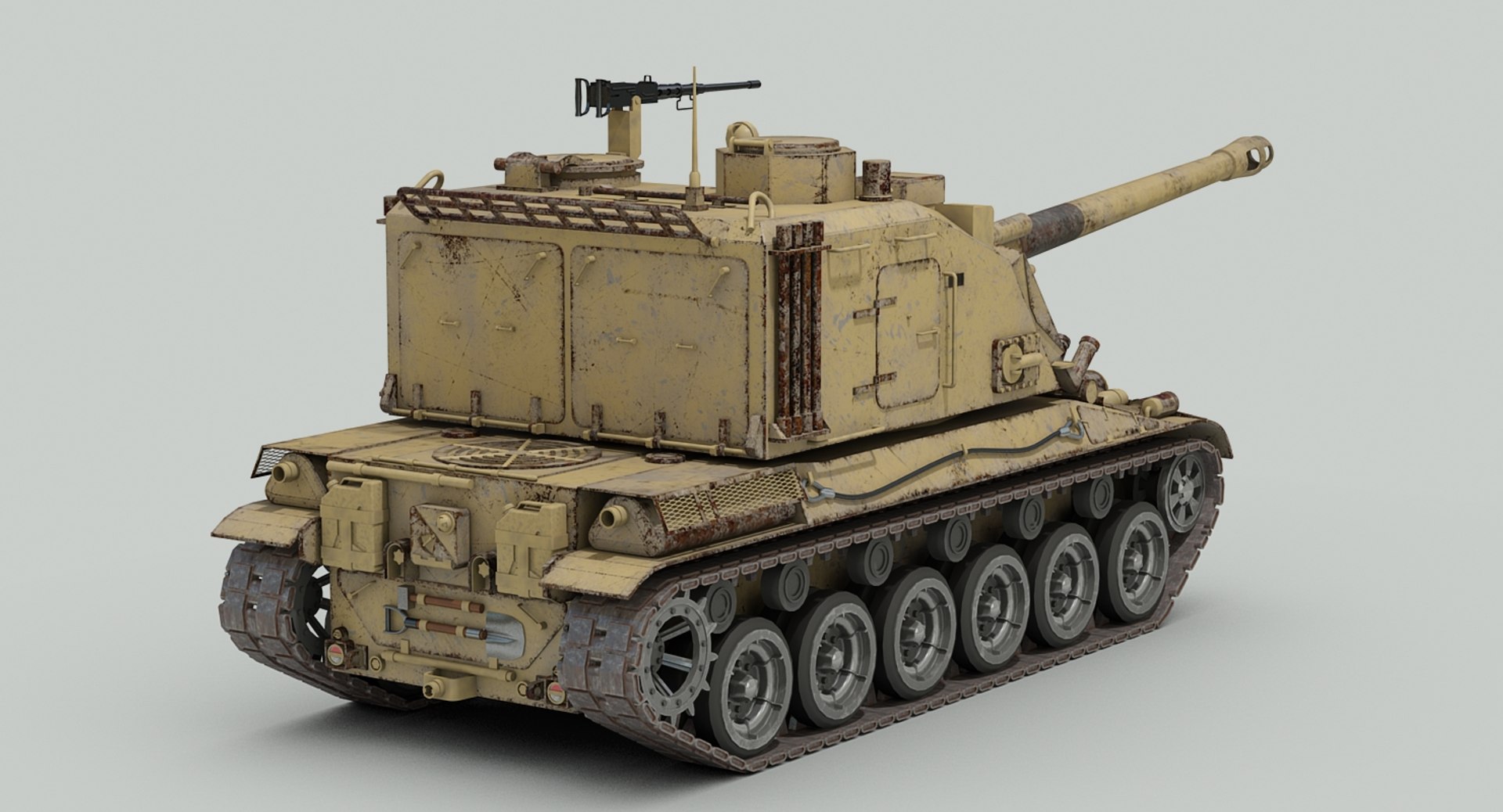 3d French Gct Auf1 155mm Model