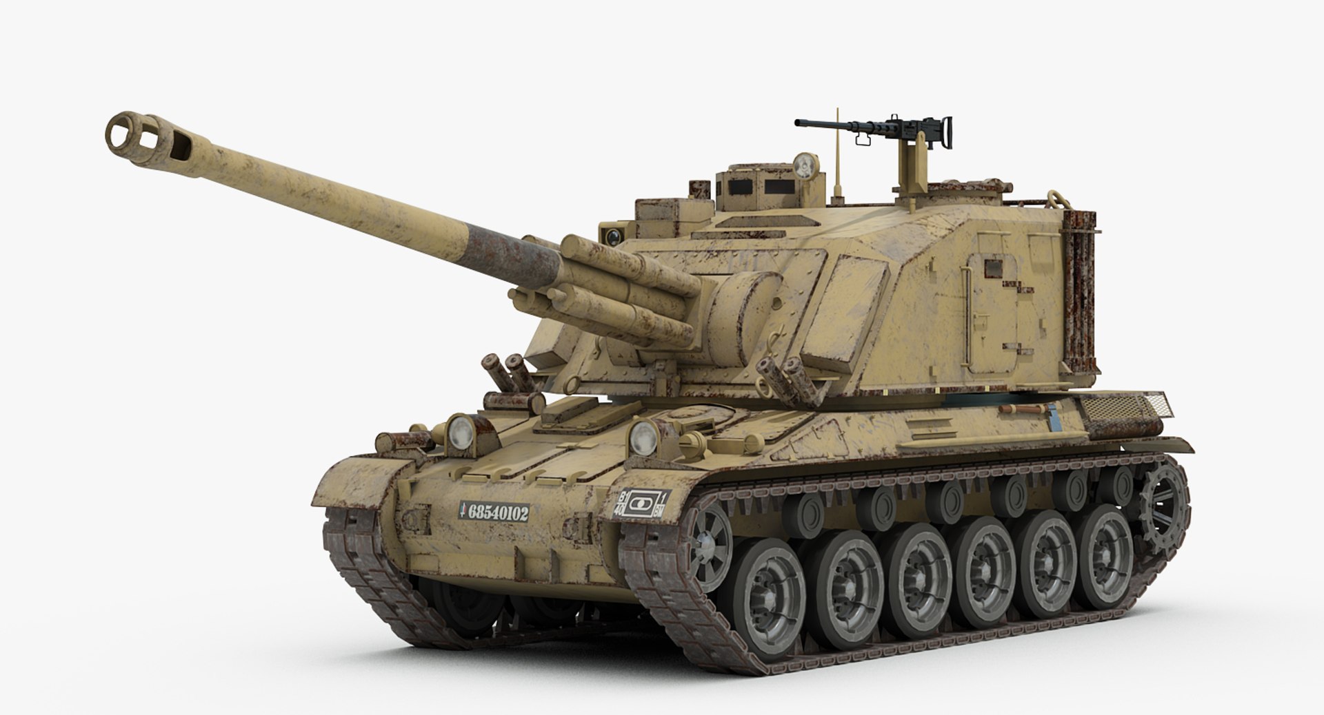 3d French Gct Auf1 155mm Model