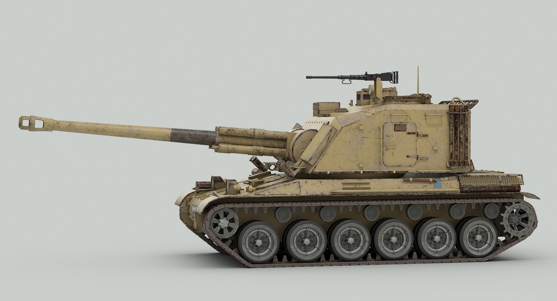 3d French Gct Auf1 155mm Model