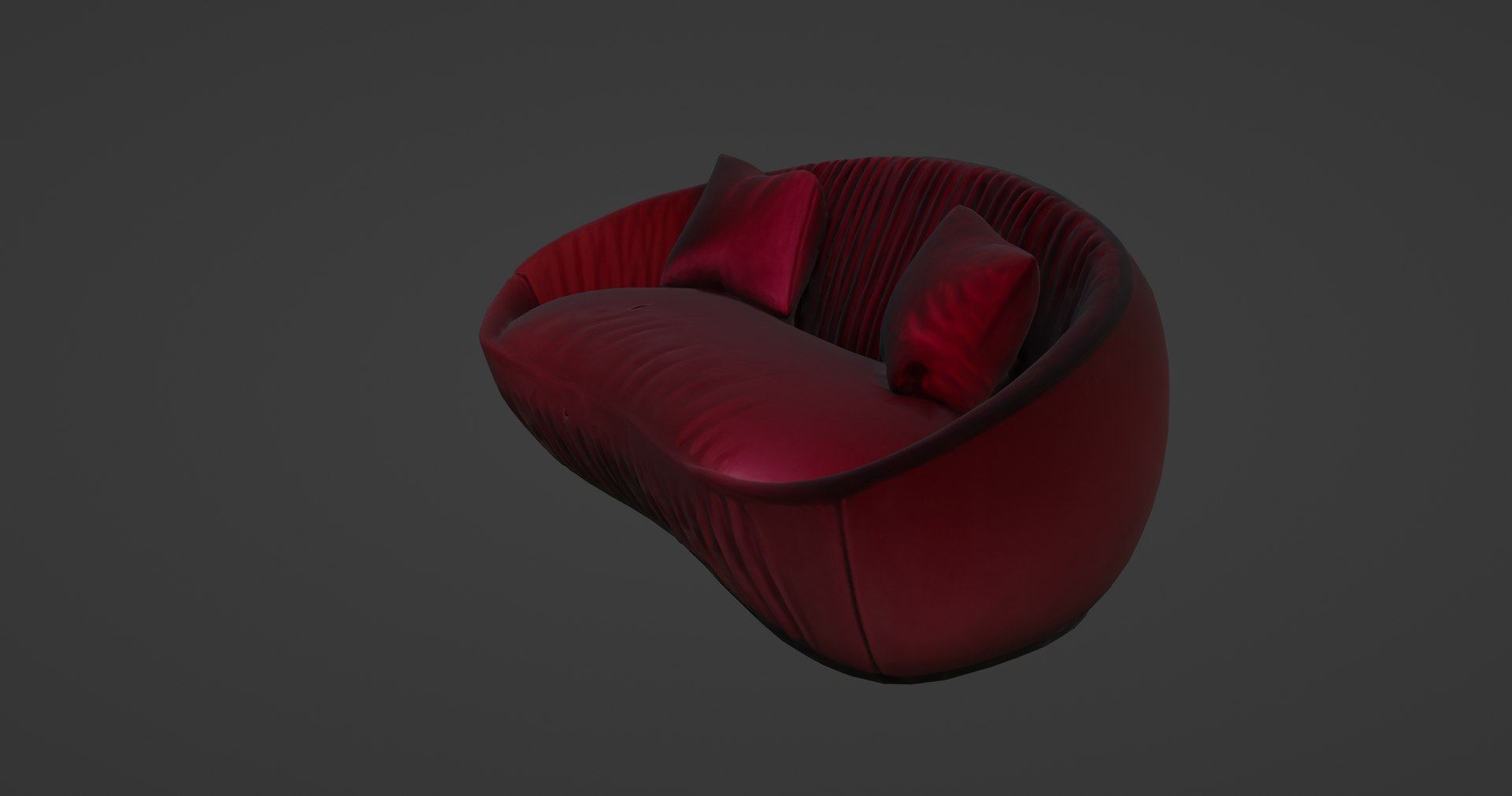 Luxurious Modern Red Velvet Sofa With Cushions 3D Model - TurboSquid ...