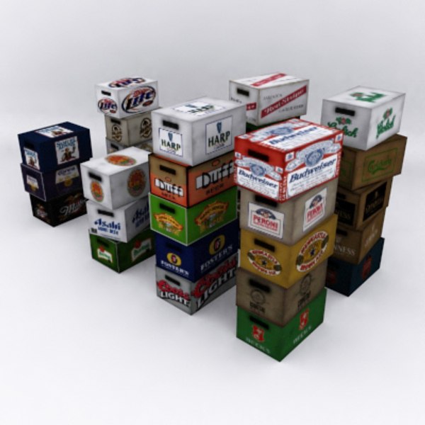 3d pallets boxes model