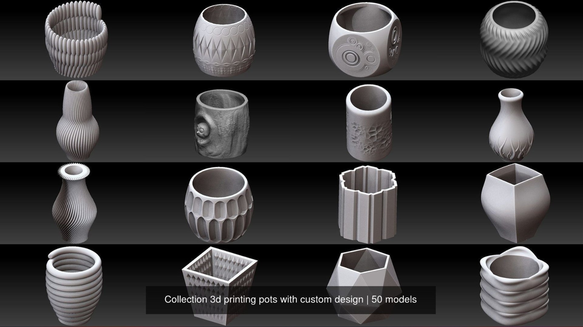 50 Pots For 3d Printing 3D - TurboSquid 2110039