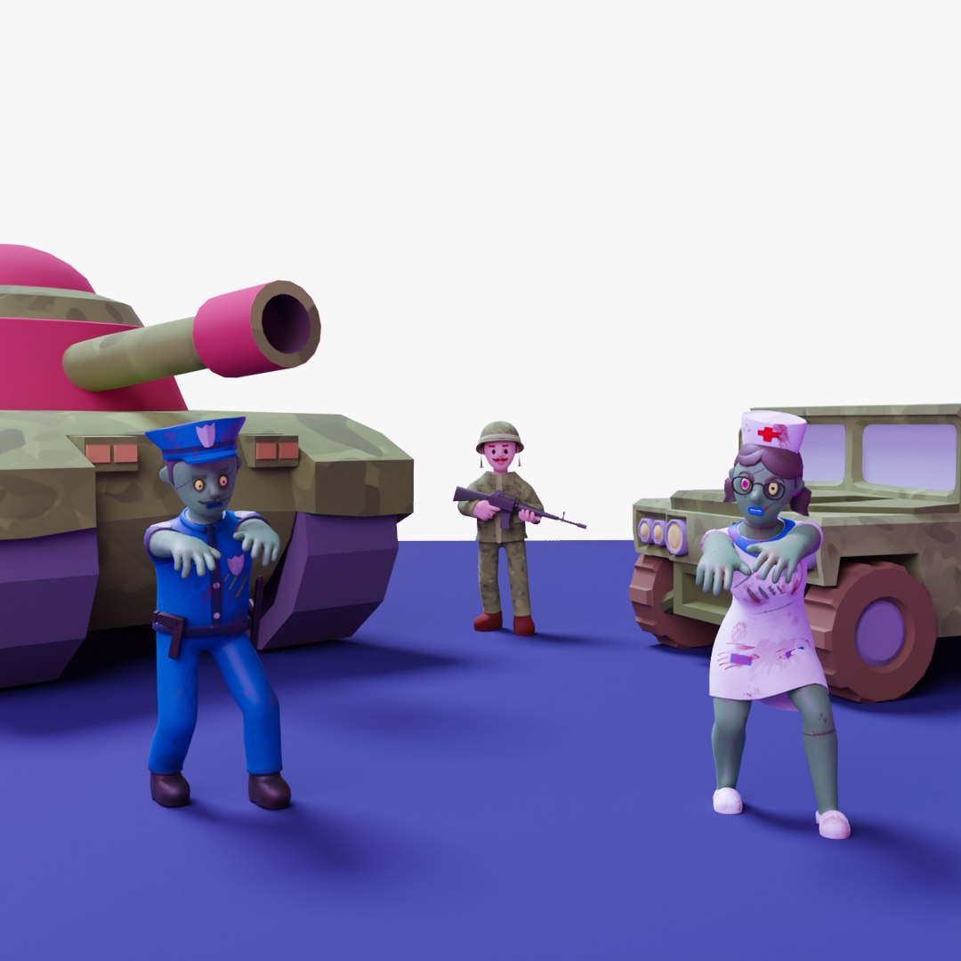 3D Military Zombie APOCALYPSE Bundle - TurboSquid 2014760