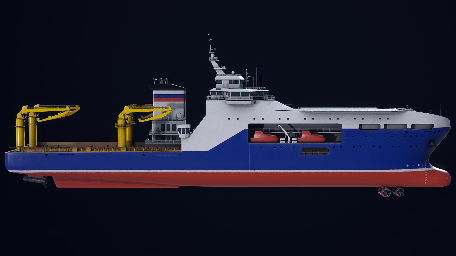 3D Multifunctional Research Vessel PBR Model - TurboSquid 1801403