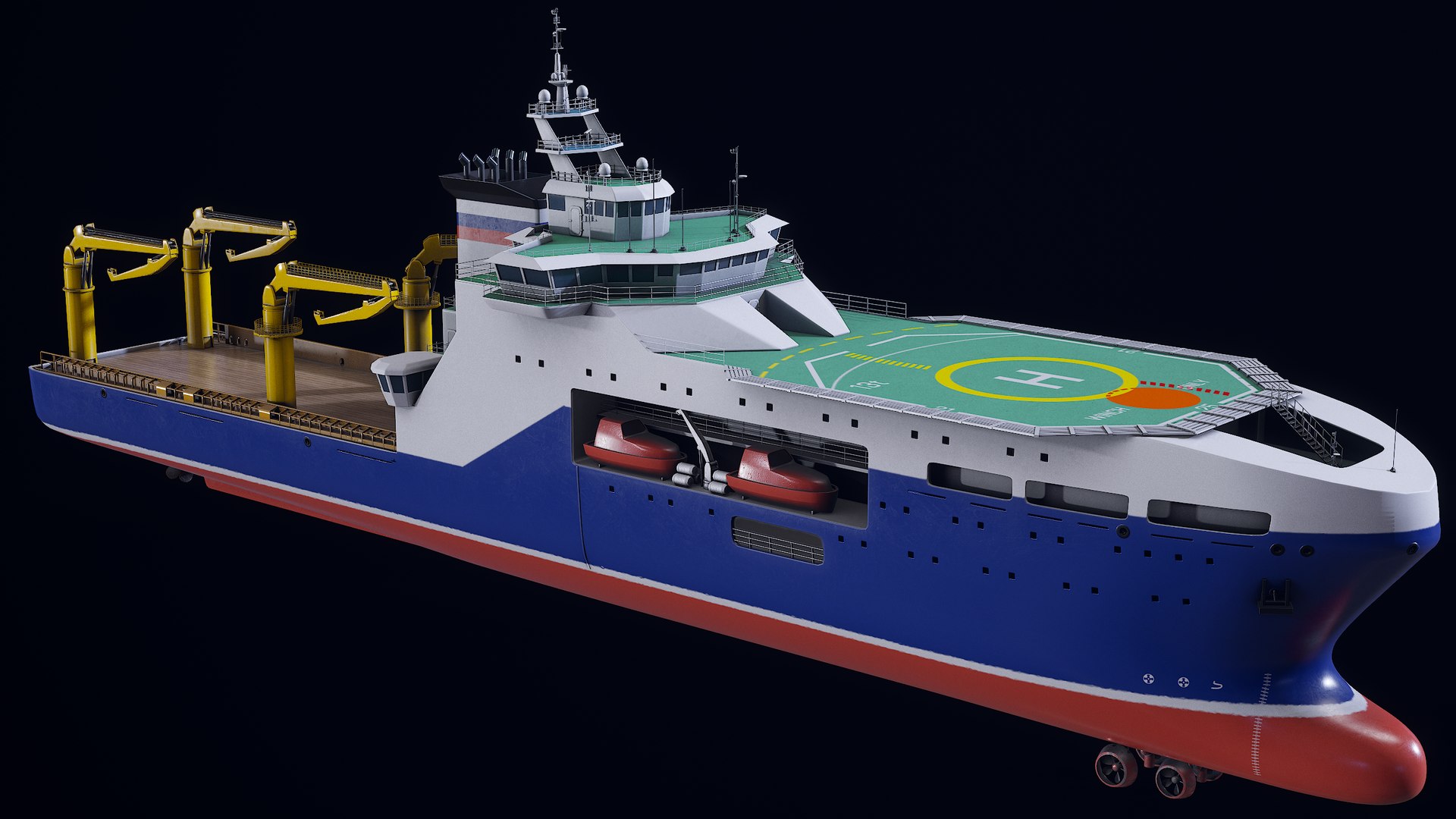 3D Multifunctional Research Vessel PBR Model - TurboSquid 1801403