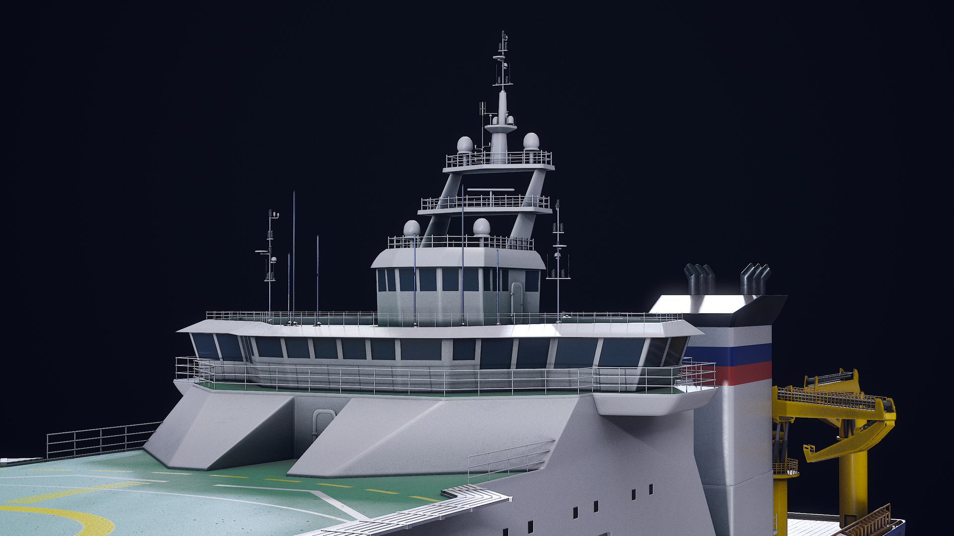 3D Multifunctional Research Vessel PBR Model - TurboSquid 1801403