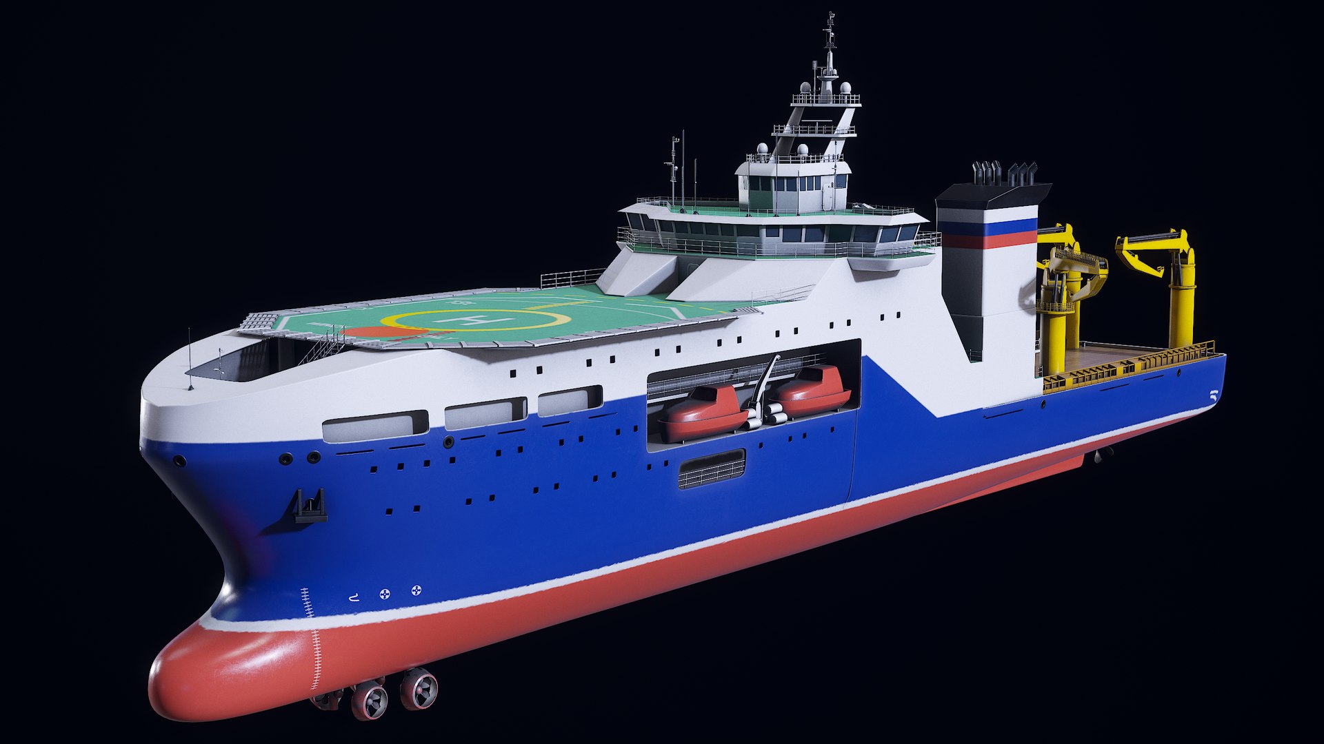 3D Multifunctional Research Vessel PBR Model - TurboSquid 1801403