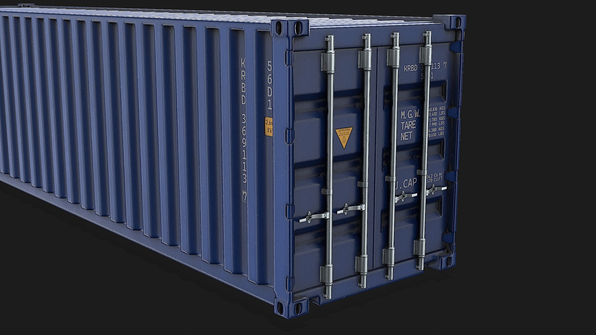 3D 40ft Shipping Container - Blue - TurboSquid 2151993