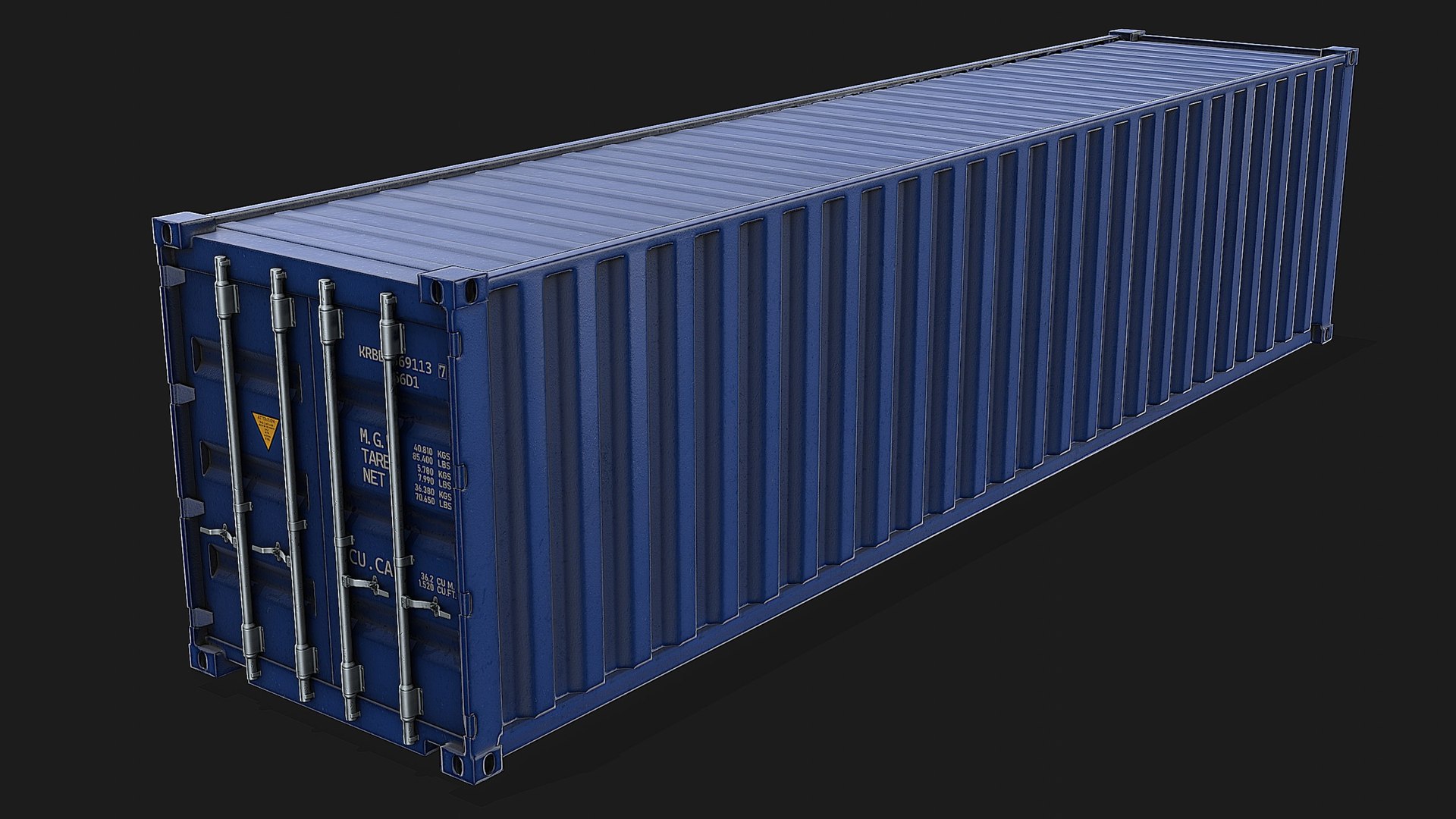 3D 40ft Shipping Container - Blue - TurboSquid 2151993