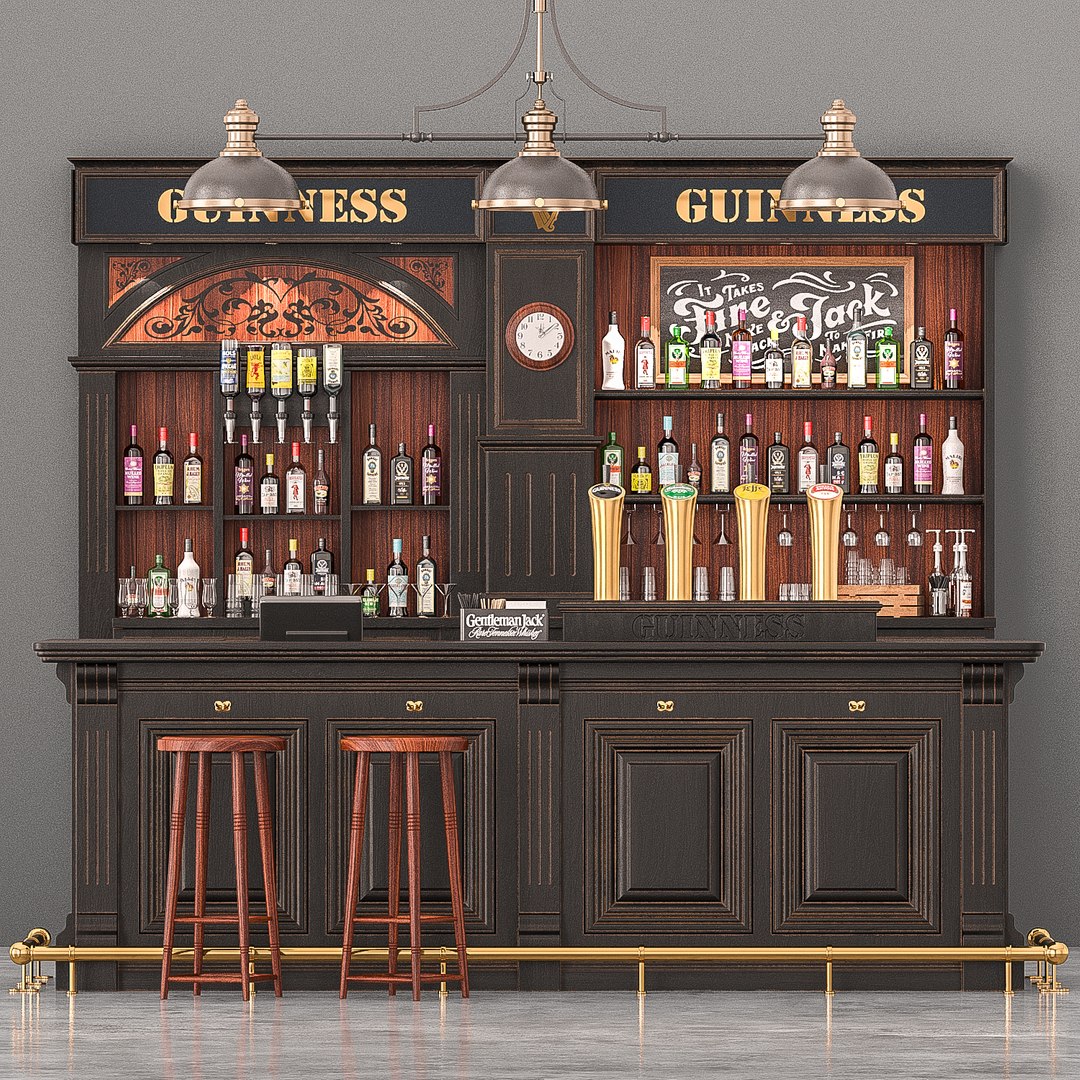 Pub Bar Counter 3D Model - TurboSquid 1496578