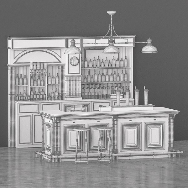 Pub bar counter 3D model - TurboSquid 1496578