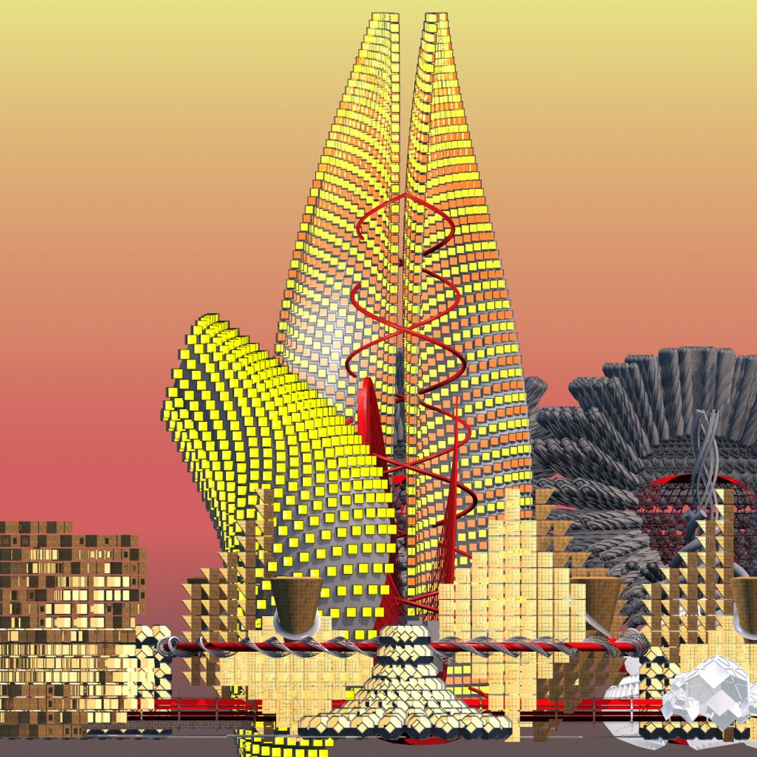 Futuristic Townscapes 3d Model