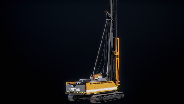 modelo 3d Plataforma de perforación rotativa Junttan Orange Rigged PBR ...