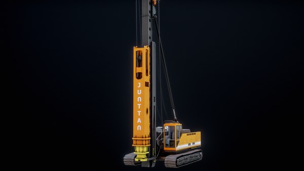 modelo 3d Plataforma de perforación rotativa Junttan Orange Rigged PBR ...