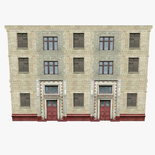 old brick building walls 3d 3ds