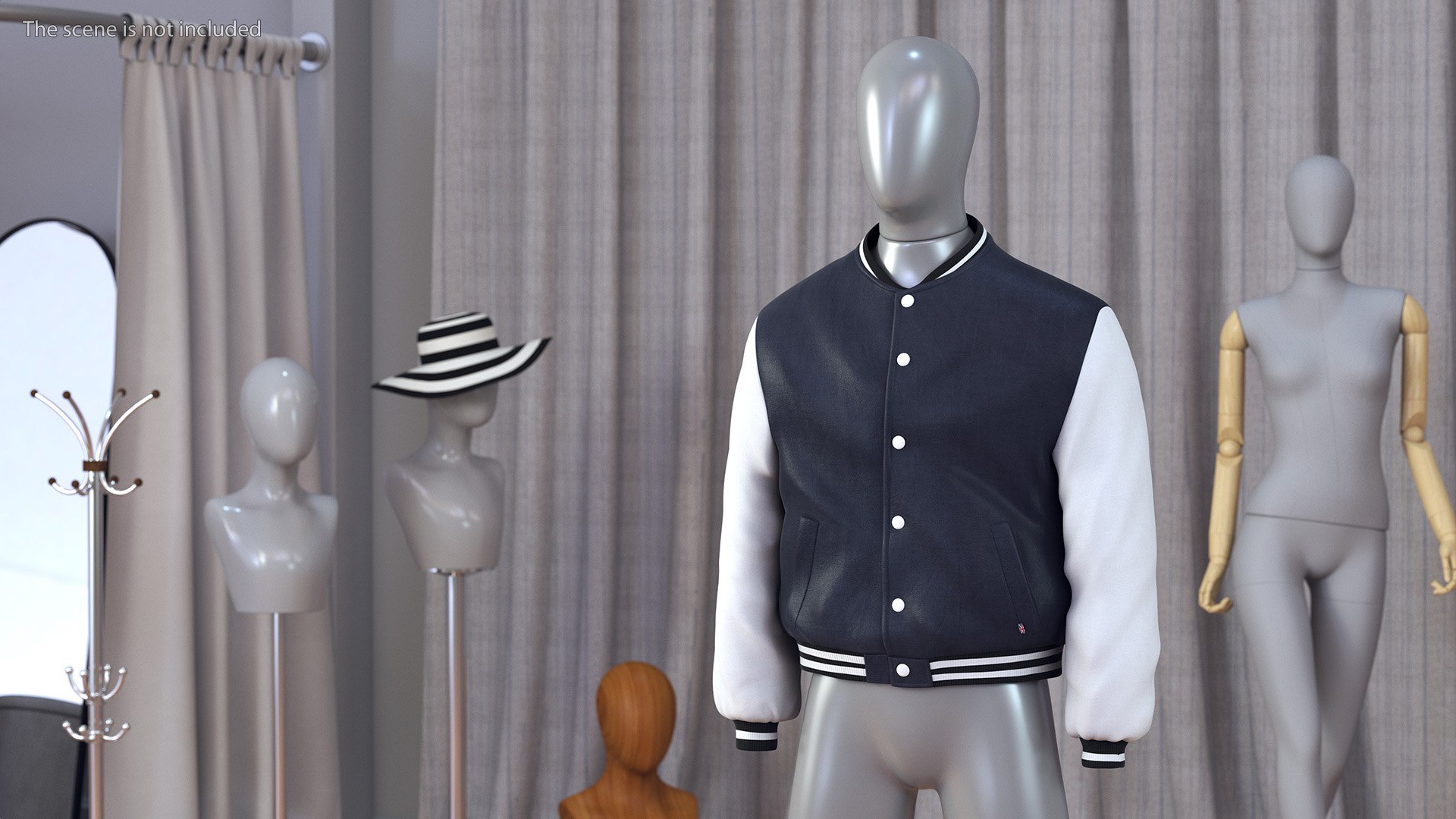3D Bomber Jacket For University And Schools Model - TurboSquid 2163567