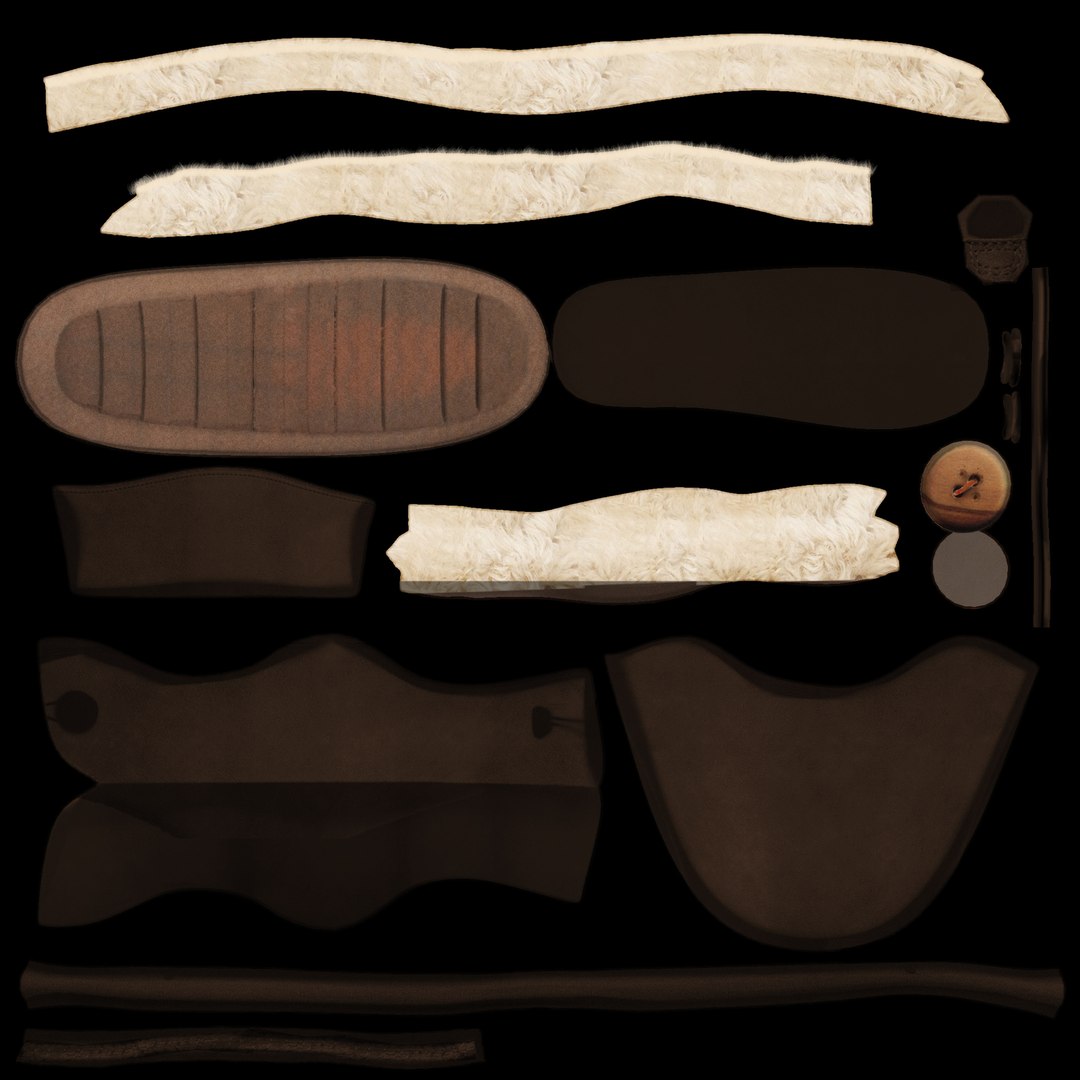 3D Short Ugg Boots Model - TurboSquid 1931743