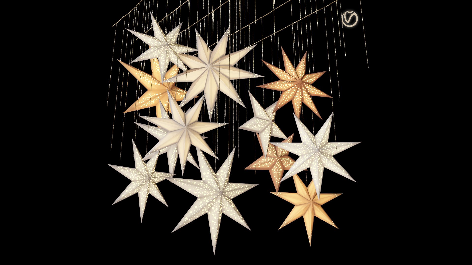 3D Decorative Set Swedish Stars Model - TurboSquid 1657229
