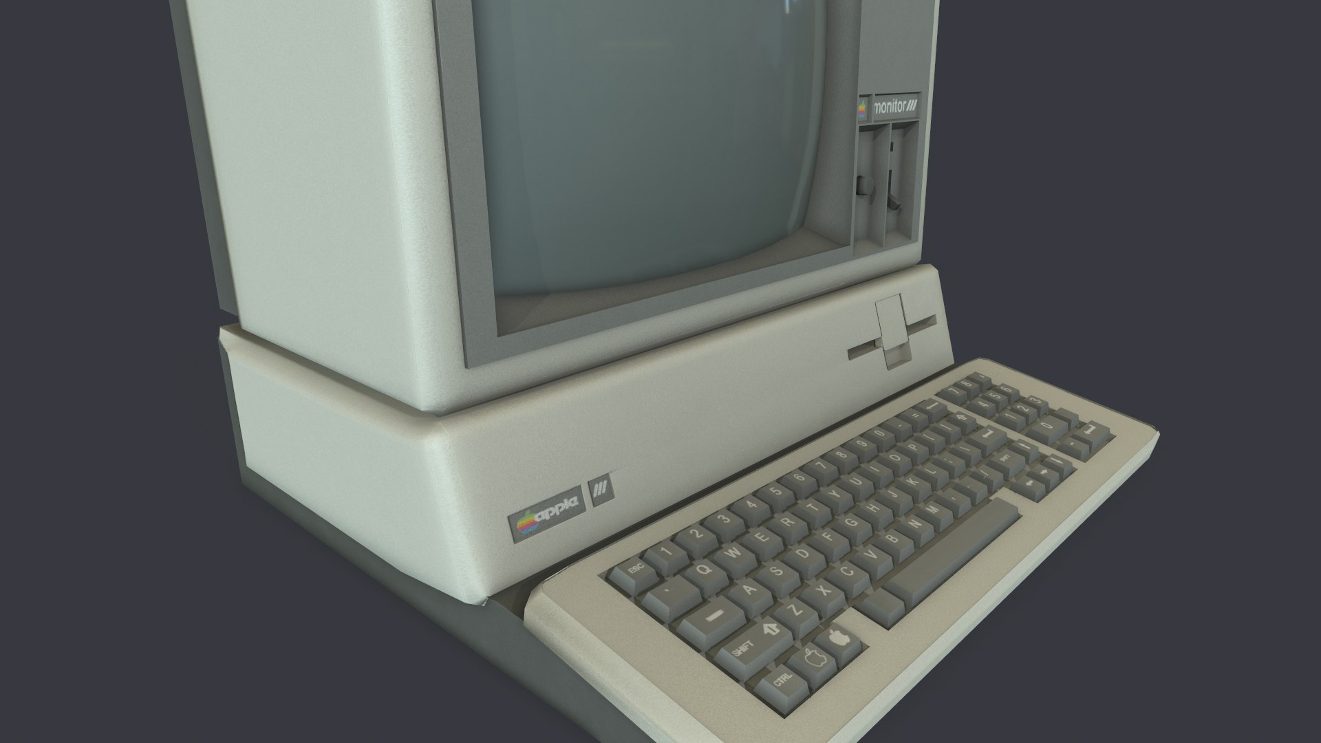3D Apple 3 Computer - PBR Game Ready Model Low-poly 3D Model ...