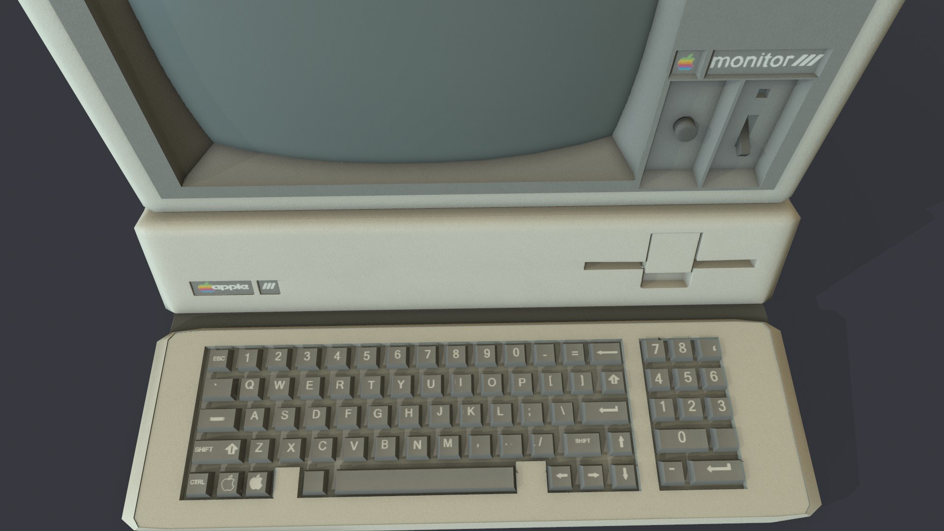 3D Apple 3 Computer - PBR Game Ready Model Low-poly 3D Model ...