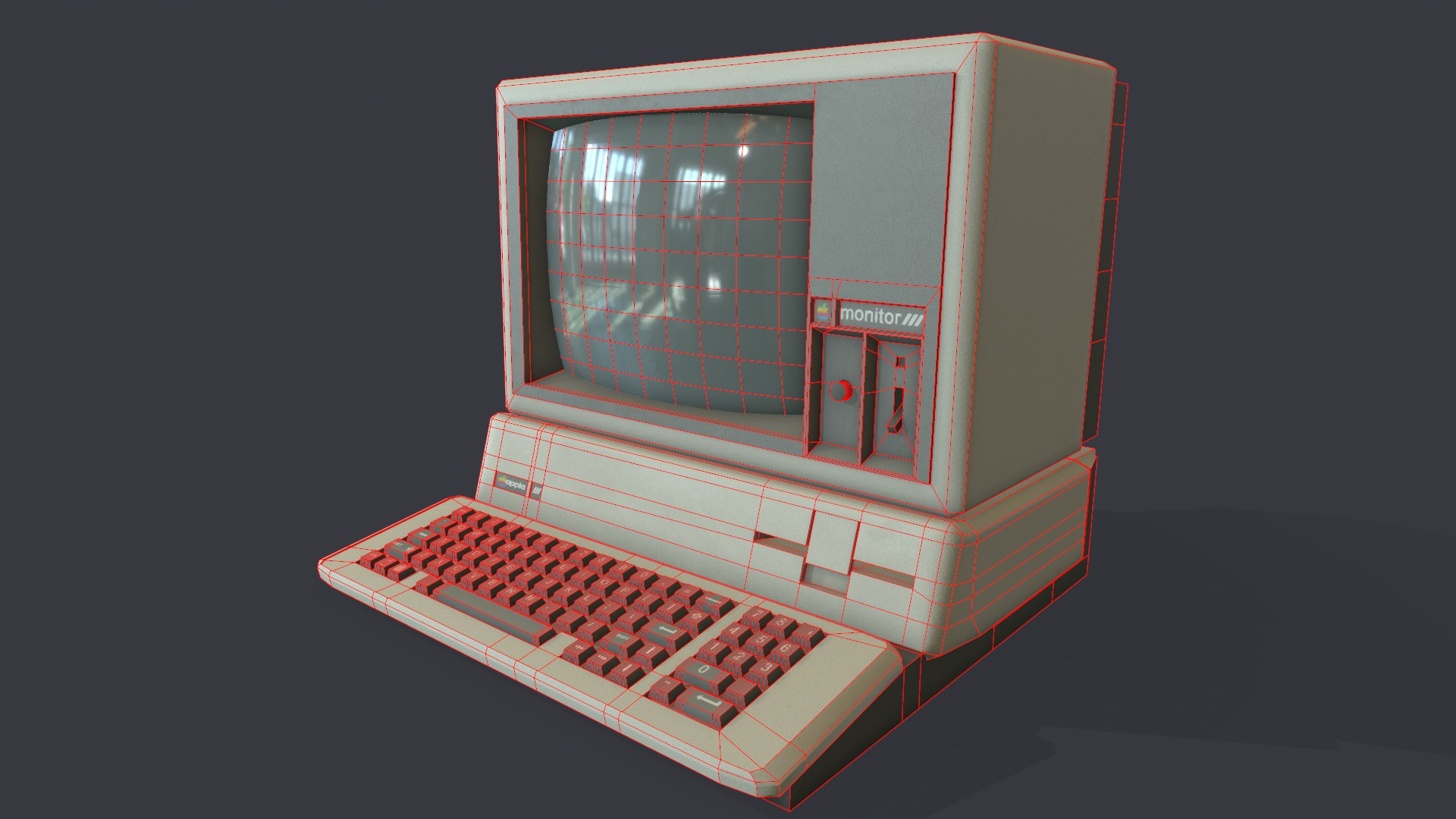 3D Apple 3 Computer - PBR Game Ready Model Low-poly 3D Model ...