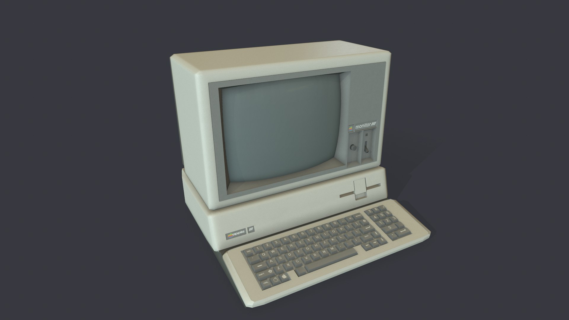 3D Apple 3 Computer - PBR Game Ready Model Low-poly 3D Model ...