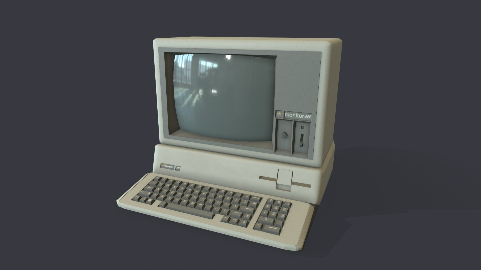 3D Apple 3 Computer - PBR Game Ready Model Low-poly 3D Model ...