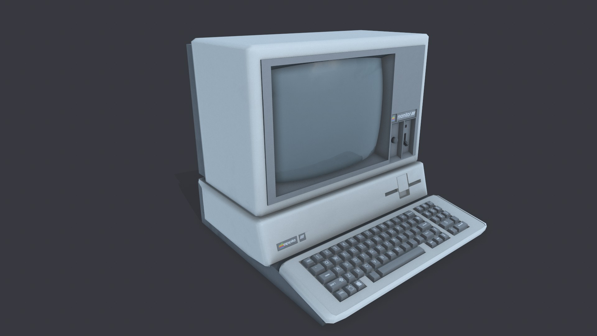 3D Apple 3 Computer - PBR Game Ready Model Low-poly 3D Model ...