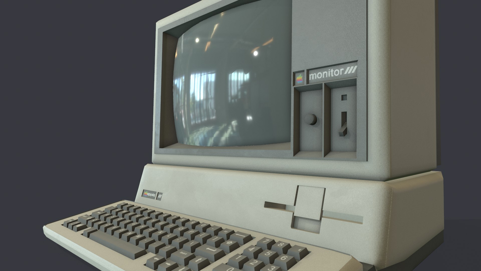 3D Apple 3 Computer - PBR Game Ready Model Low-poly 3D Model ...