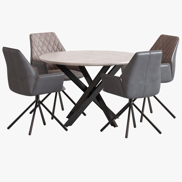 modelo 3d Keys Road Designs Silla de comedor Fern y mesa Stonen ...