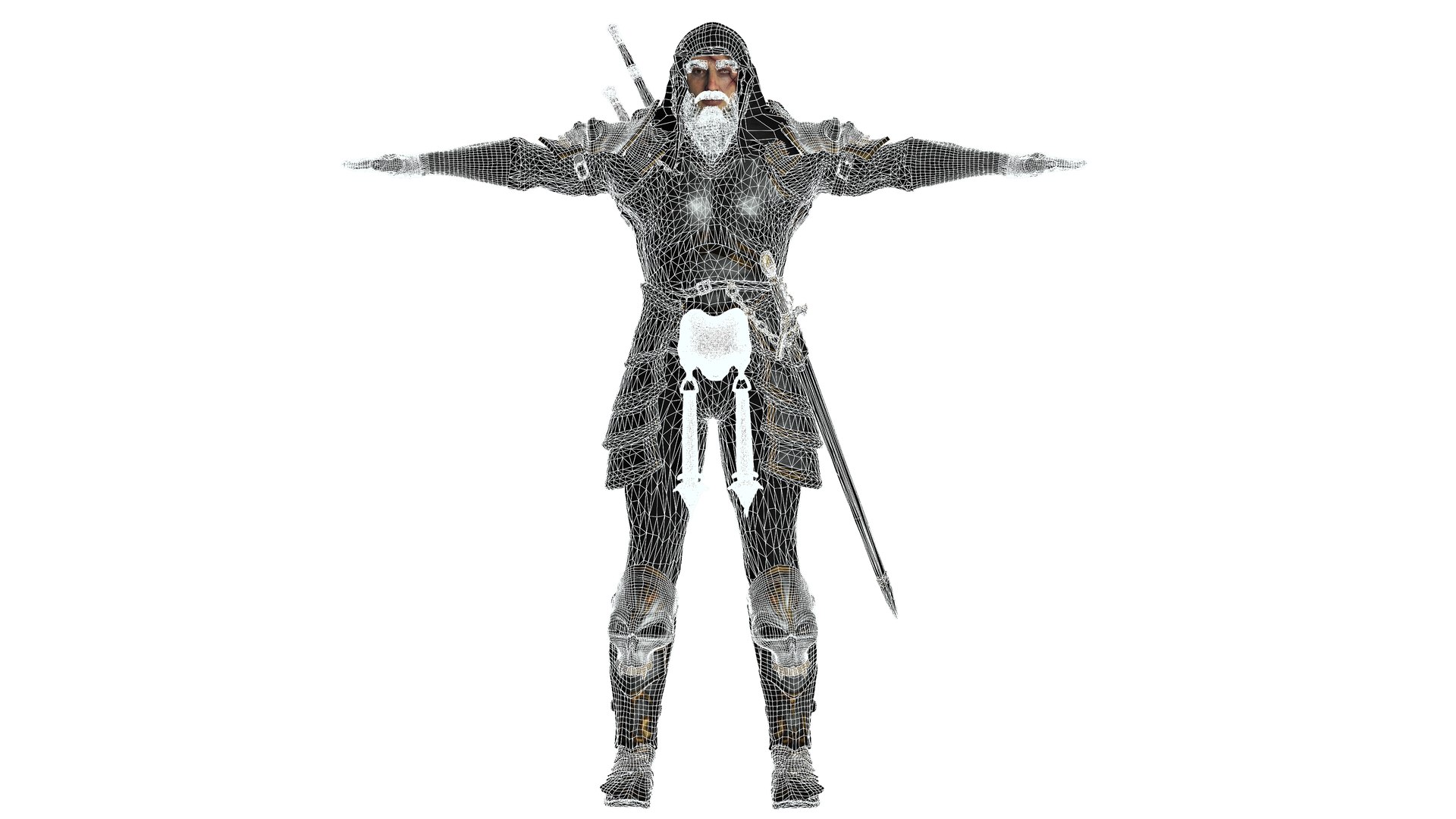 AAA 3D BEARDED MALE KNIGHT 2 -REALISTIC RIG GAME READY CHARACTER Model ...