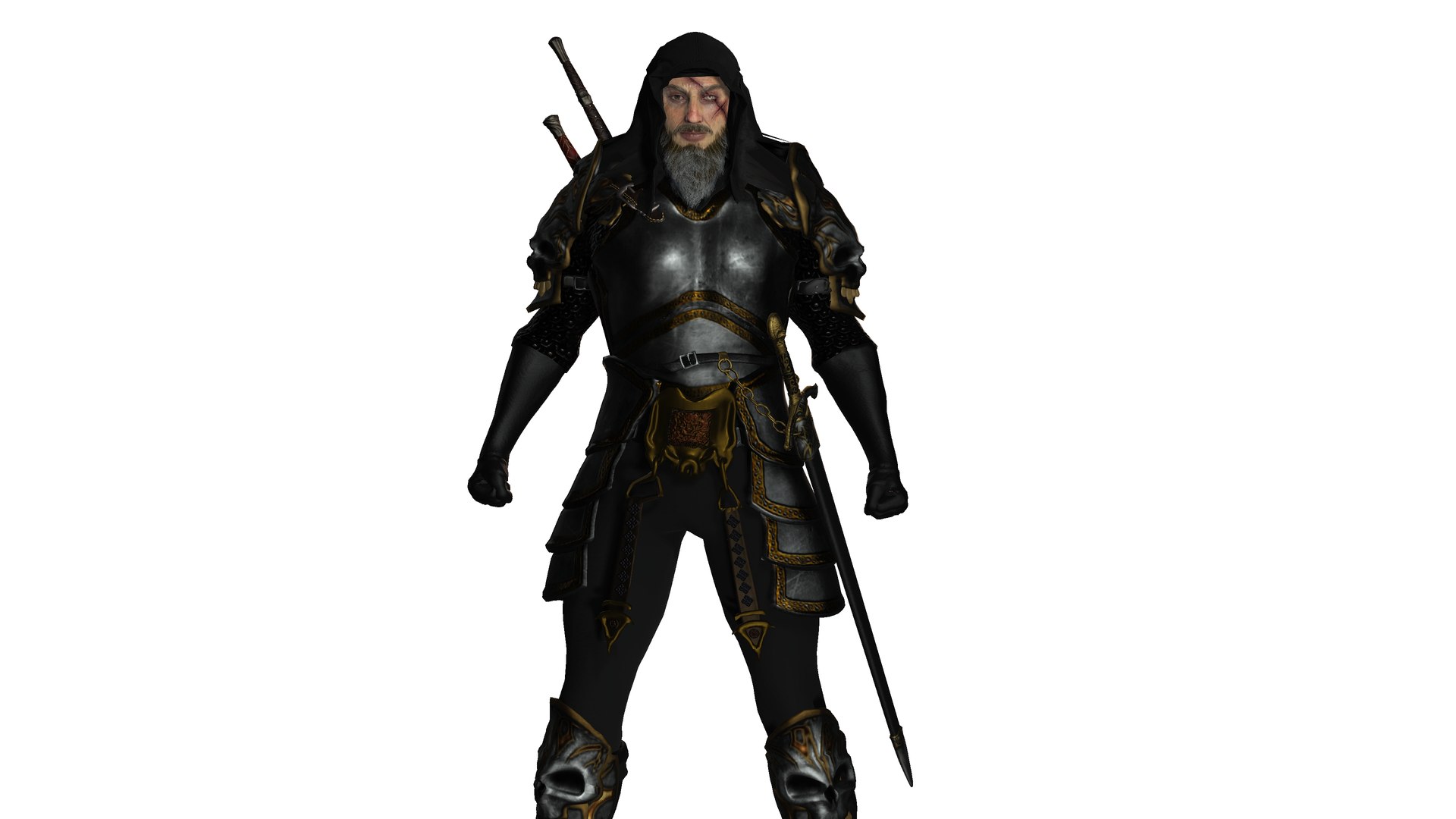 AAA 3D BEARDED MALE KNIGHT 2 -REALISTIC RIG GAME READY CHARACTER Model ...