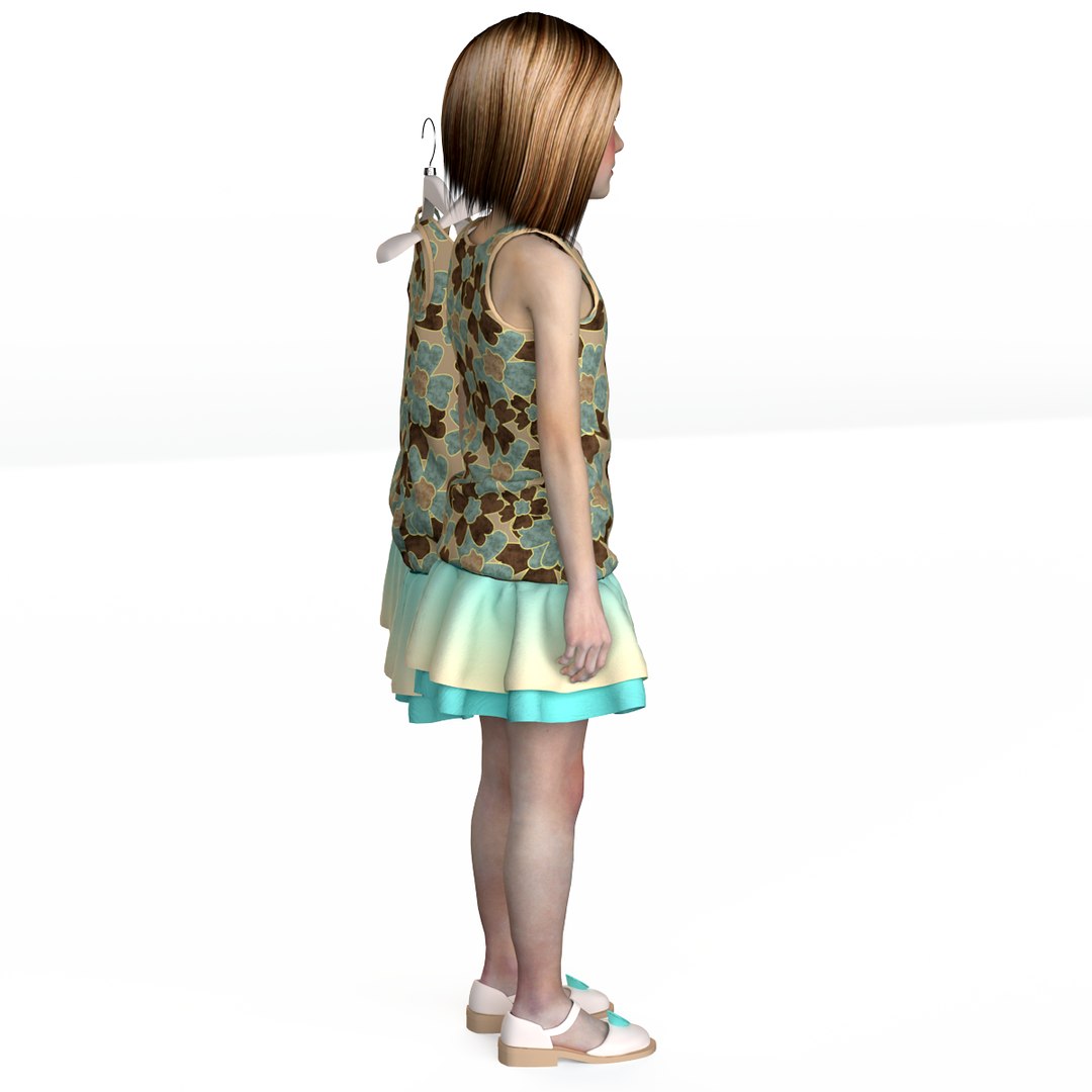 3d fashion child dressed