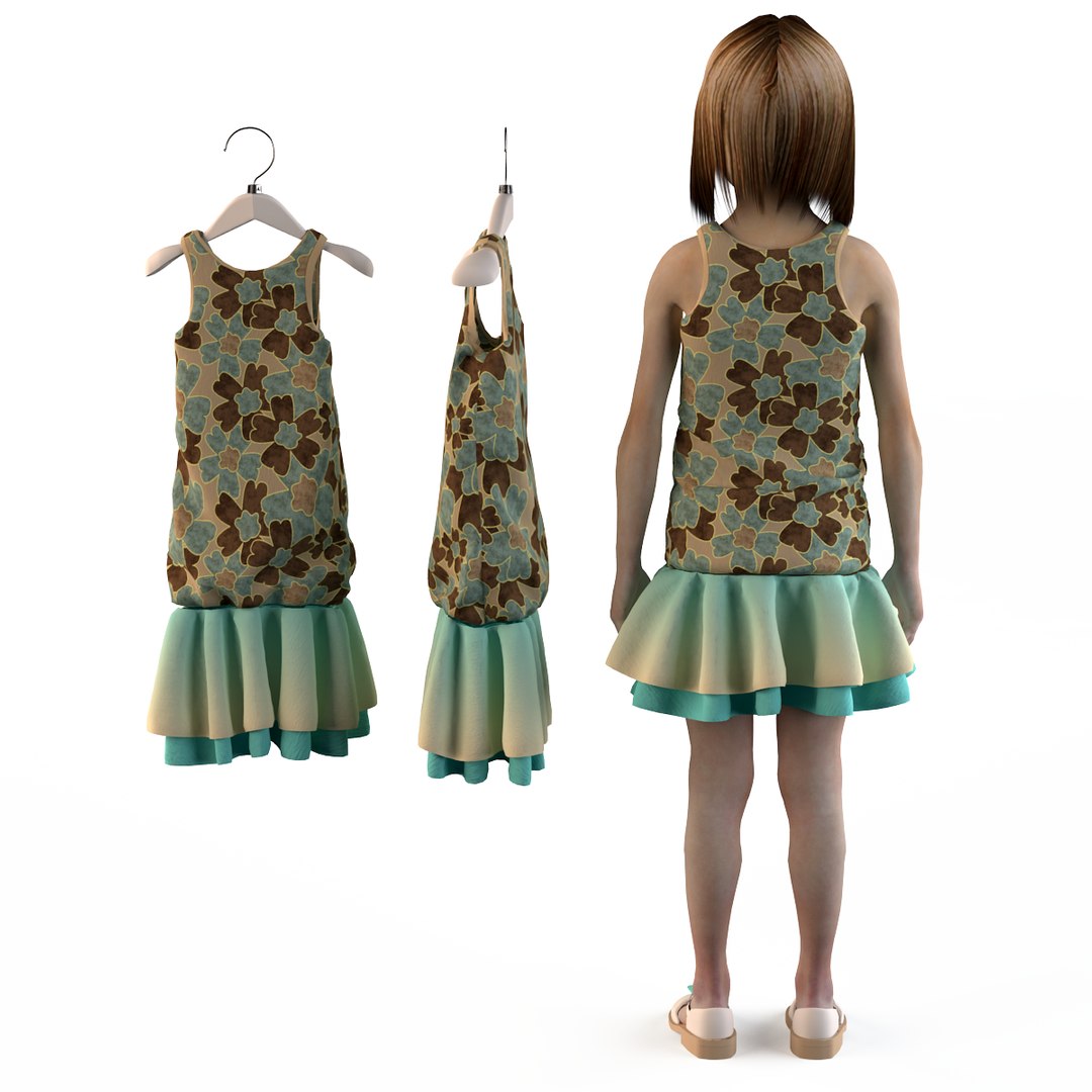 3d fashion child dressed