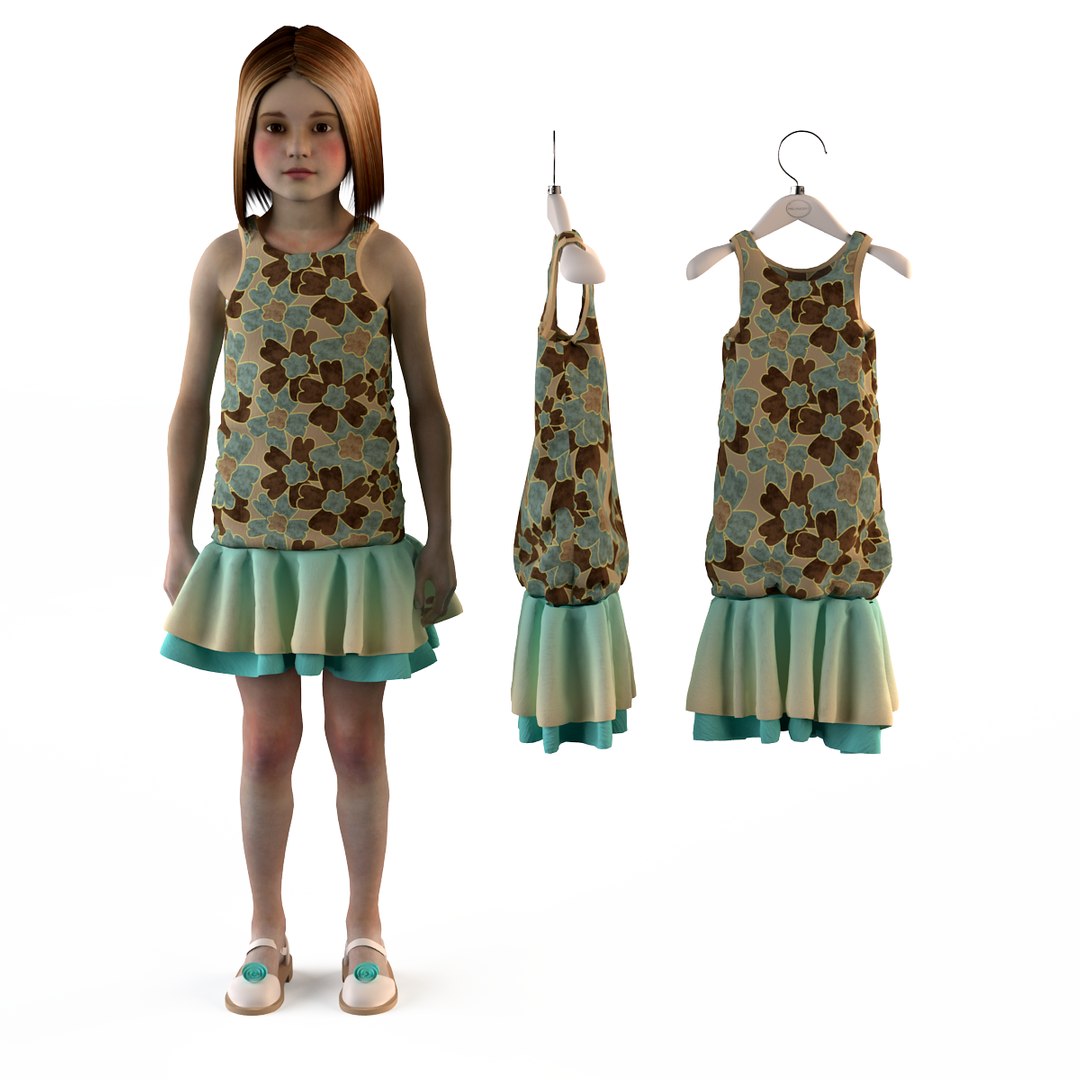 3d fashion child dressed