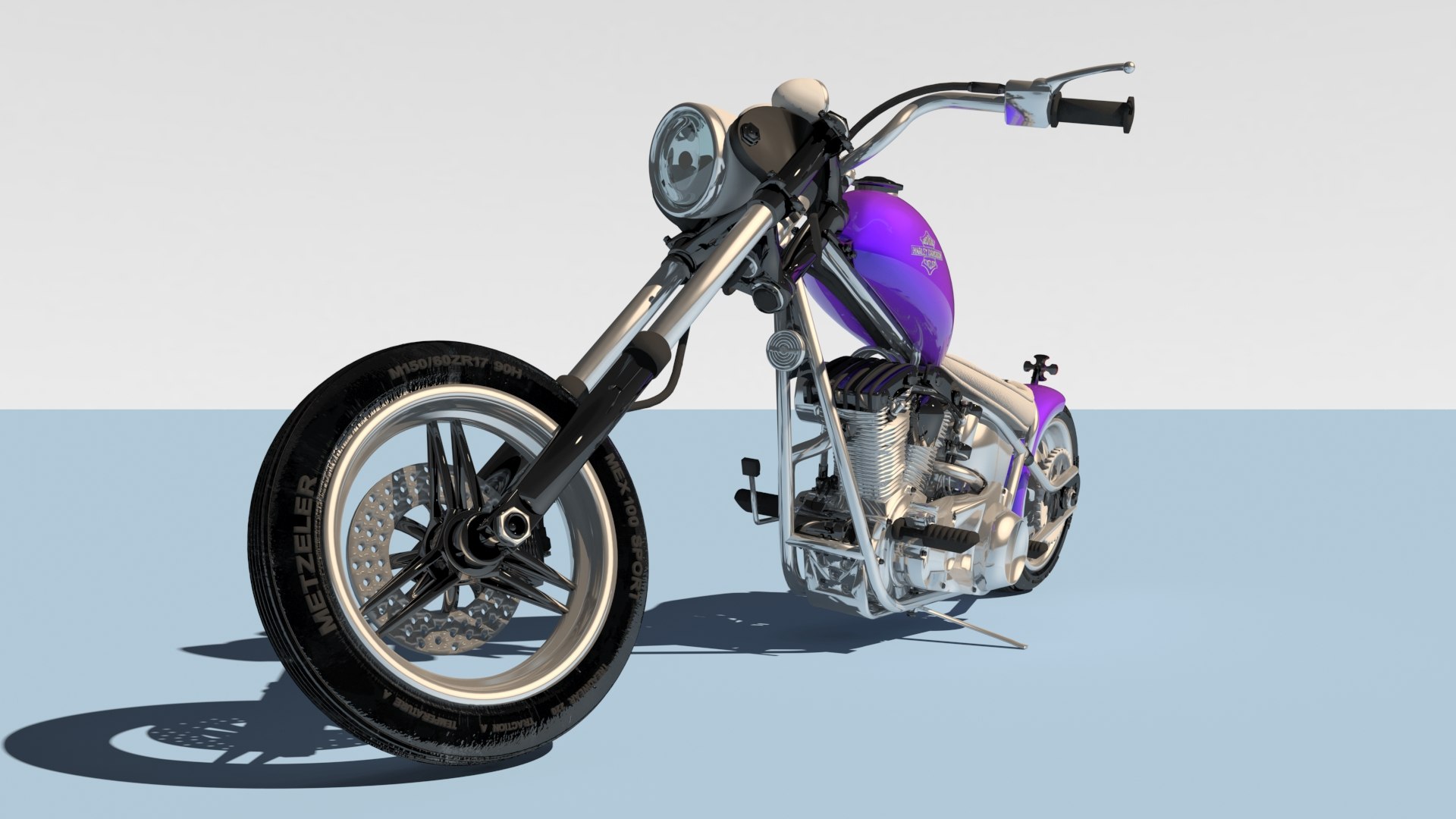 3D Harley Davidson Chopper Model - TurboSquid 1199858