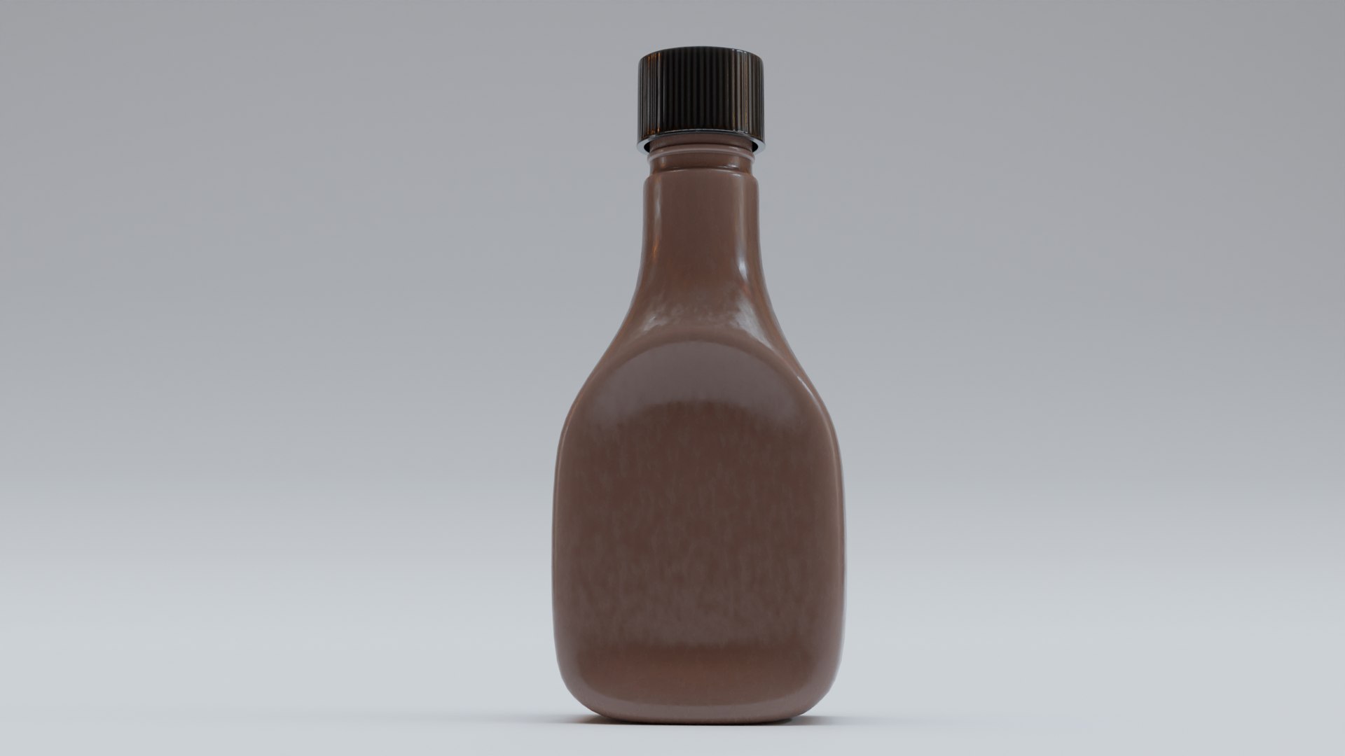 3D Brown Banjo Sauce Bottle With Black Ribbed Screw Cap - TurboSquid ...