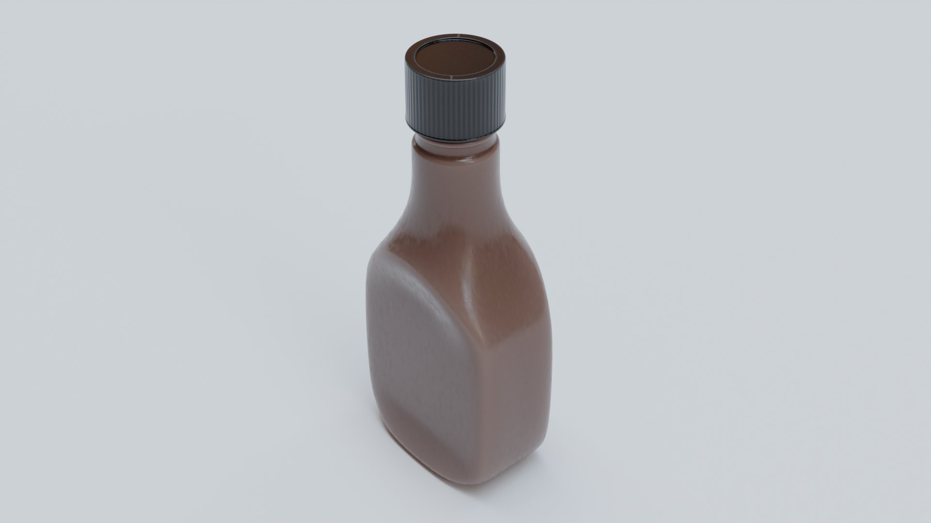 3D Brown Banjo Sauce Bottle With Black Ribbed Screw Cap - TurboSquid ...