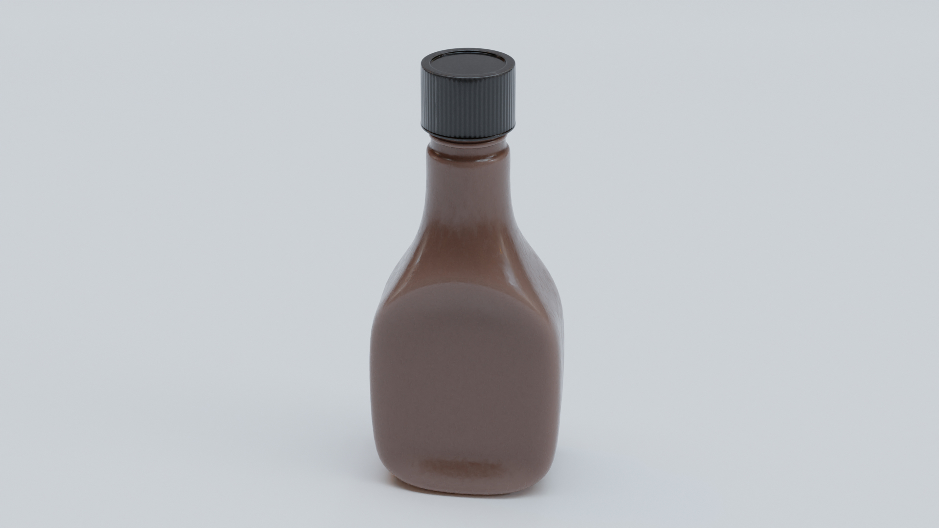 3D Brown Banjo Sauce Bottle With Black Ribbed Screw Cap - TurboSquid ...