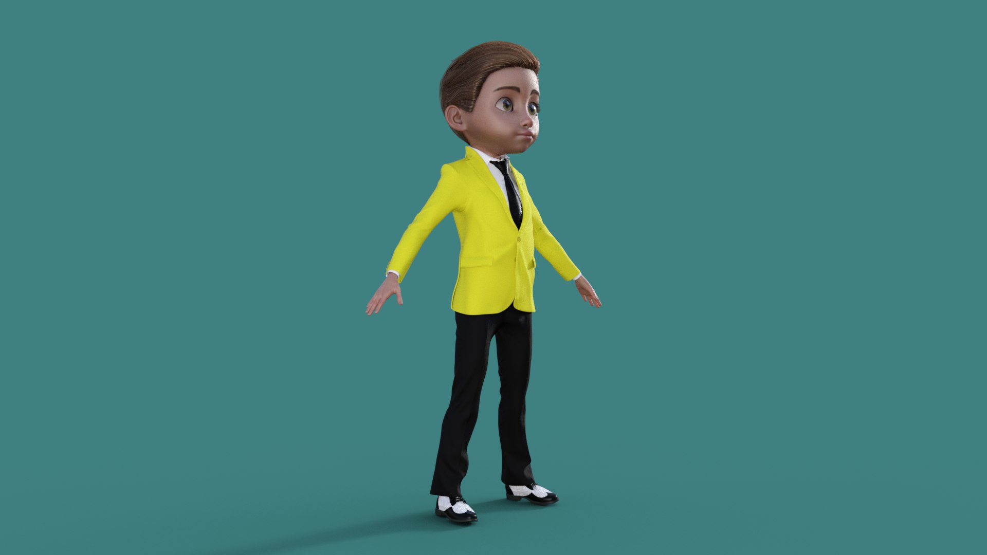 3D Cartoon Man In Colorful Suit - TurboSquid 1977581