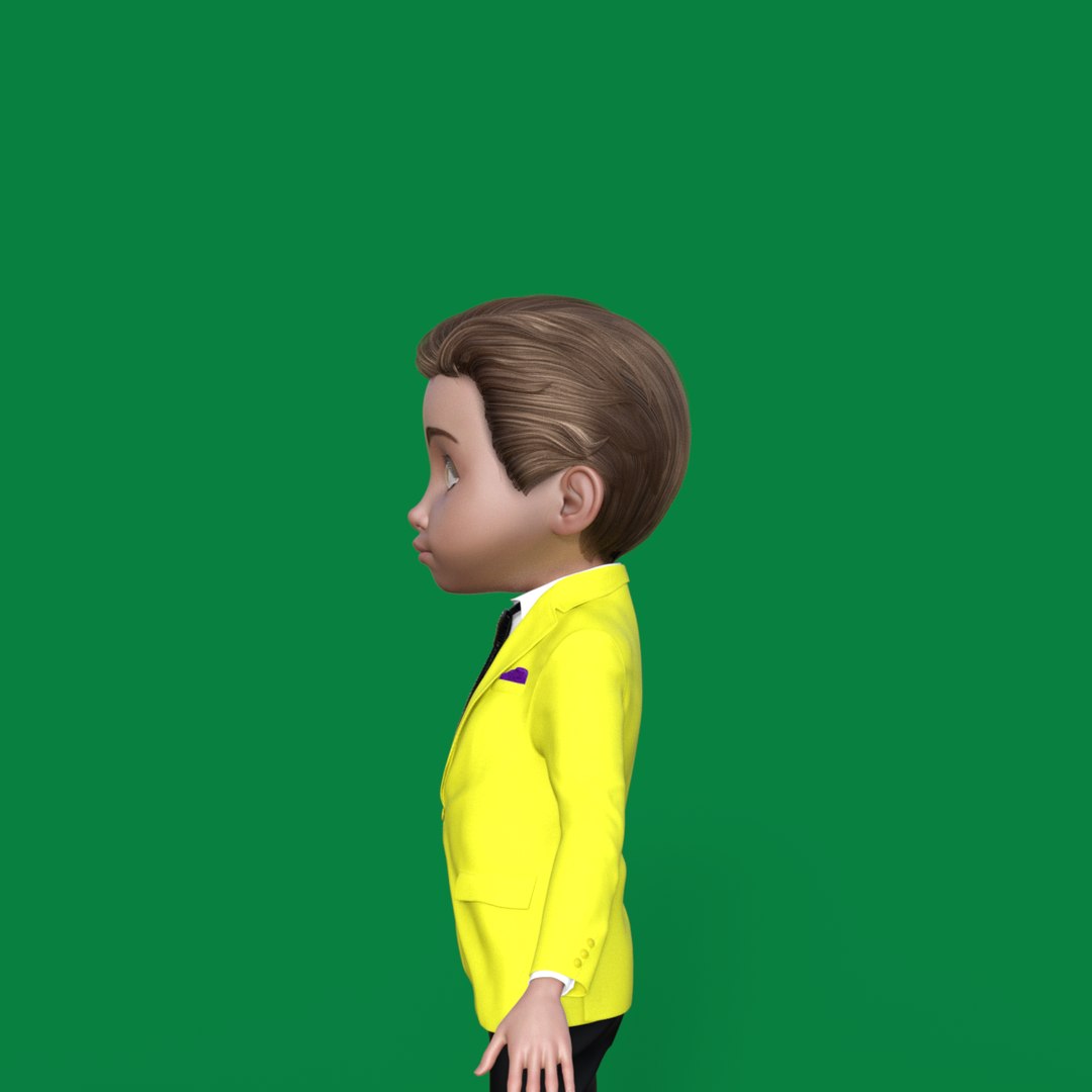 3D Cartoon Man In Colorful Suit - TurboSquid 1977581