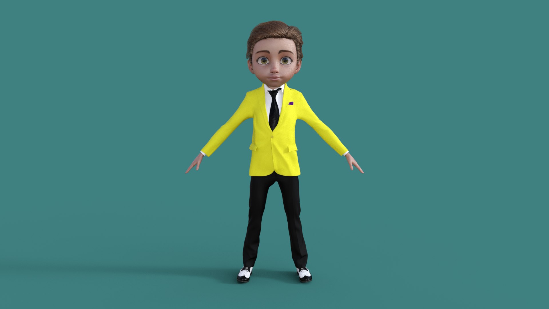 3D Cartoon Man In Colorful Suit - TurboSquid 1977581