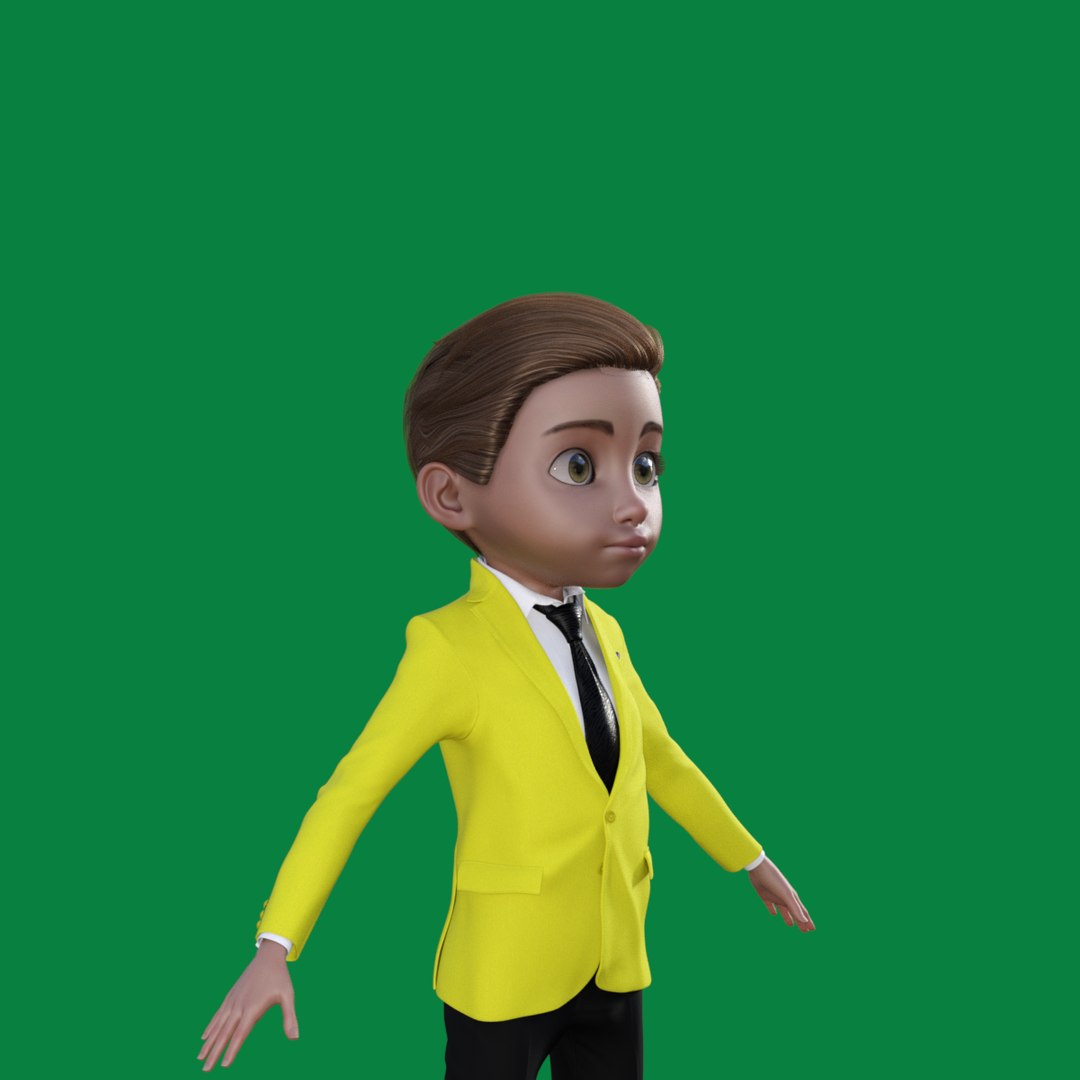 3D Cartoon Man In Colorful Suit - TurboSquid 1977581