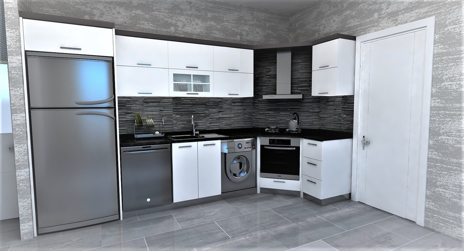 3D Corner Kitchen - TurboSquid 1546704