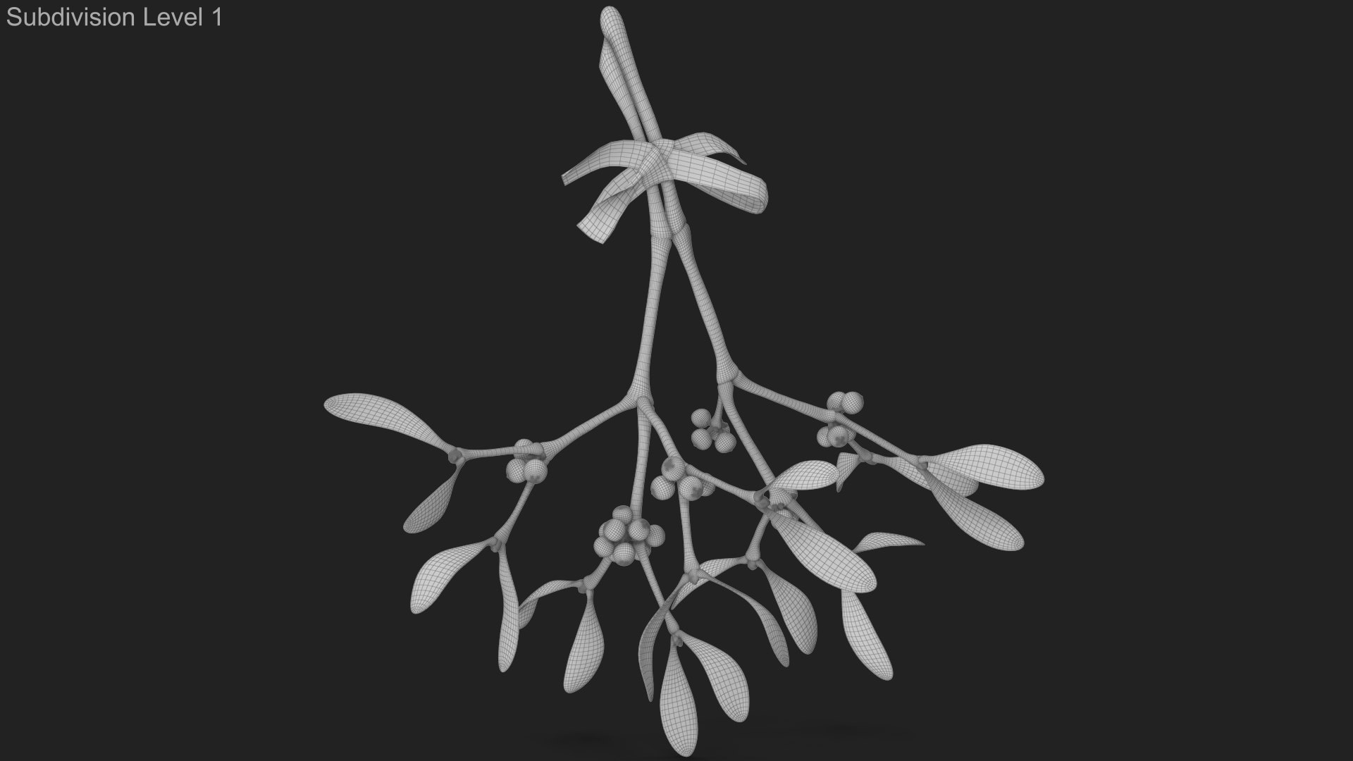 3D Mistletoe with Red Bow 2 - TurboSquid 1806662