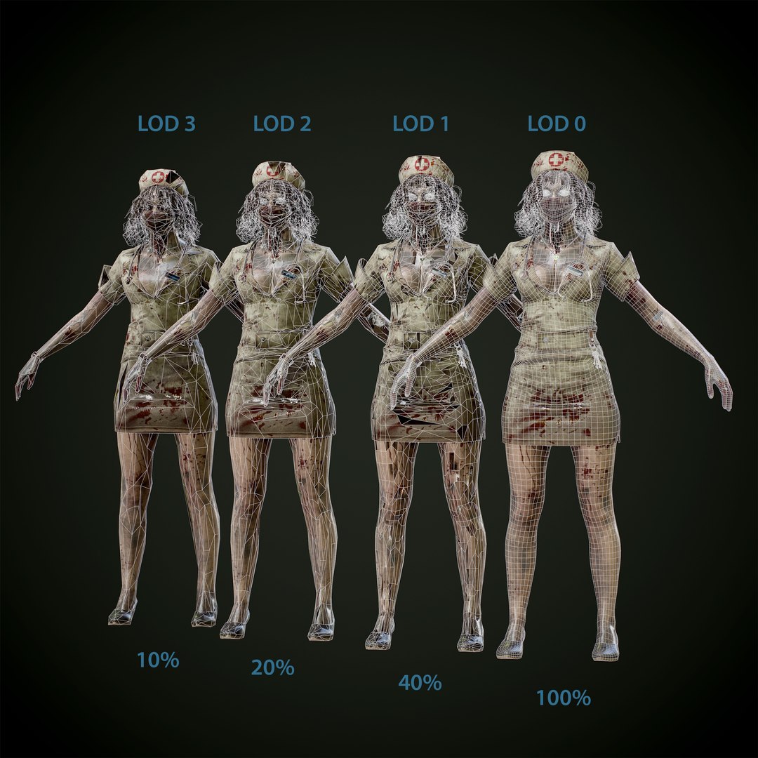 3D Zombie Nurse Character Pbr - TurboSquid 1214920