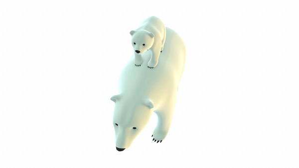 Stylized polar bears pack 3D model - TurboSquid 1635578