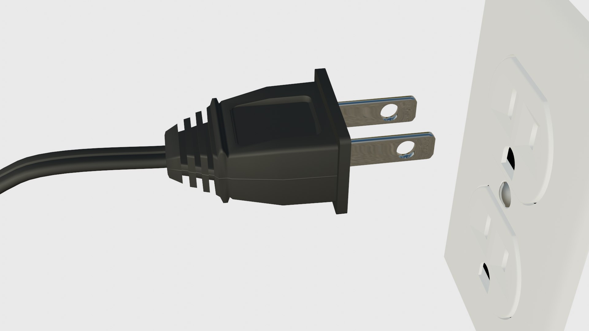 American Power Cord With Socket With Wall Socket Model - TurboSquid 1803996